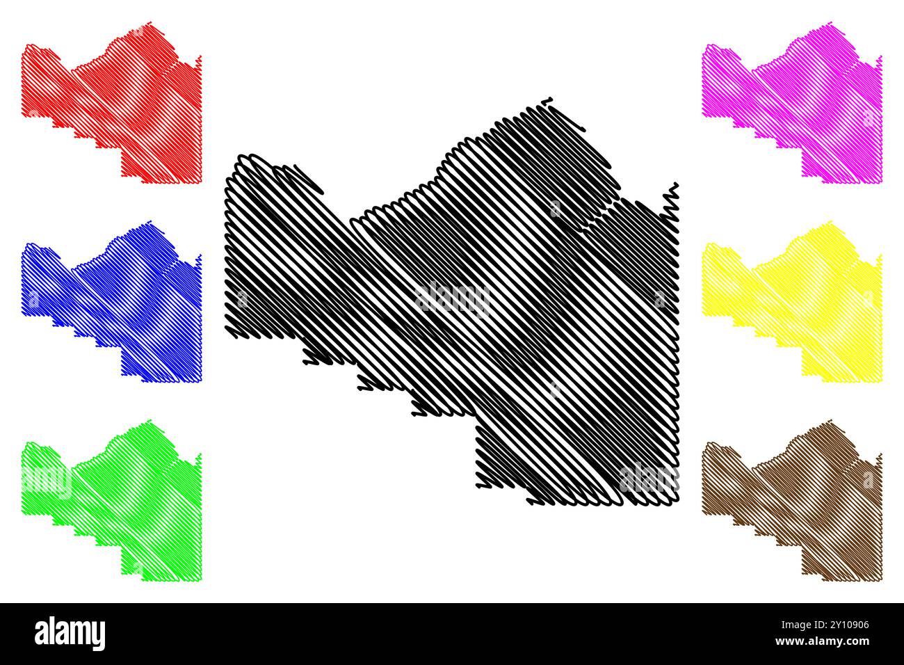 Cochrane District (Canada, Ontario Province, North America) map vector ...