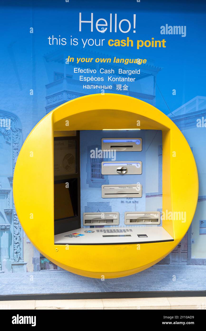 ATM cash point machine in several languages aimed at tourists in ...