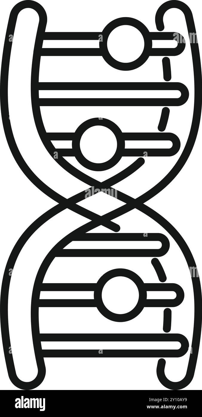 This simple icon represents a strand of dna forming the double helix ...