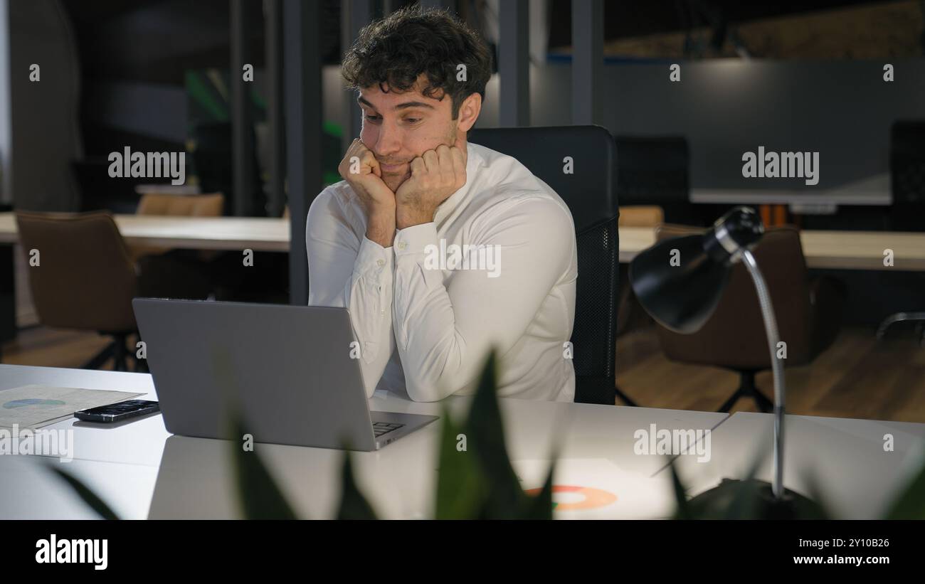 Tired exhausted Caucasian businessman bored fatigued male designer with ...