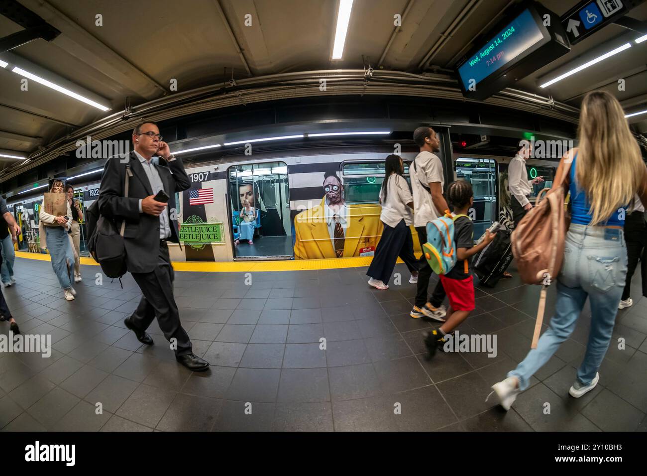 The Times Square shuttle in the New York subway is wrapped in ...