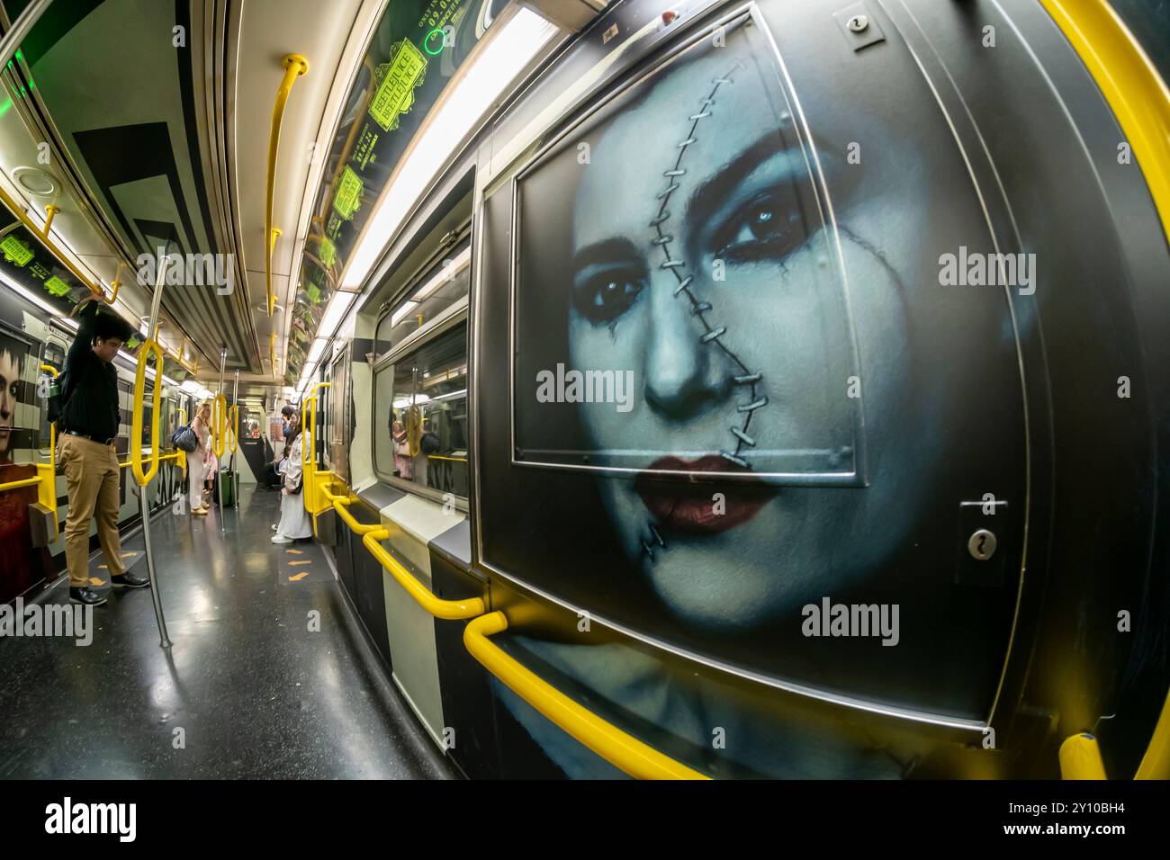 The Times Square shuttle in the New York subway is wrapped in ...