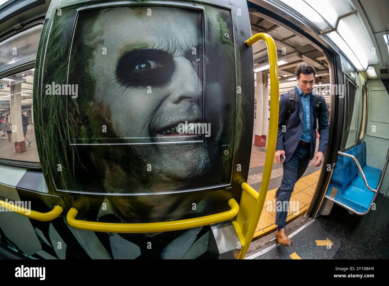 The Times Square shuttle in the New York subway is wrapped in ...