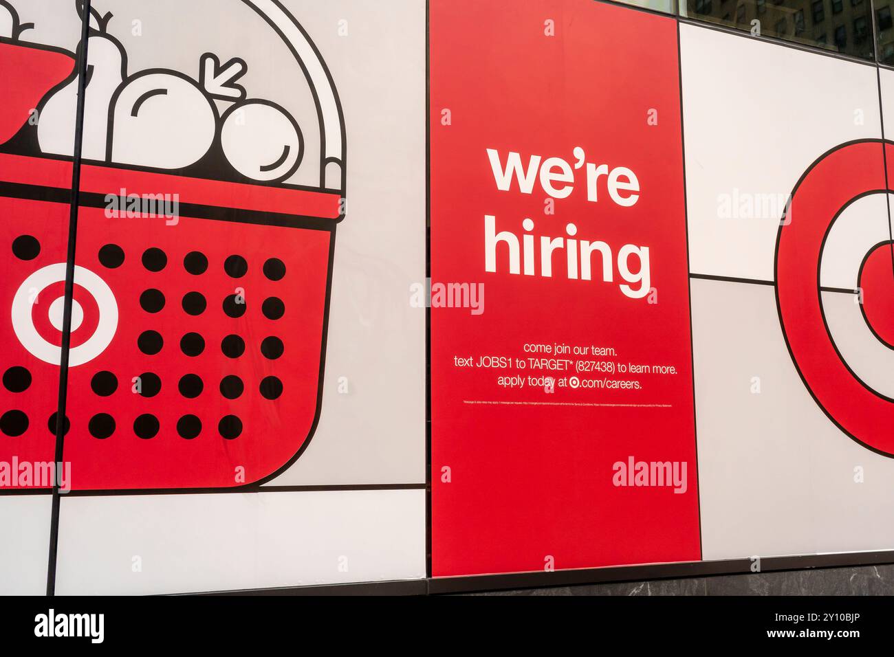 Hiring sign outside a soon to be opened Target store in the Chelsea ...