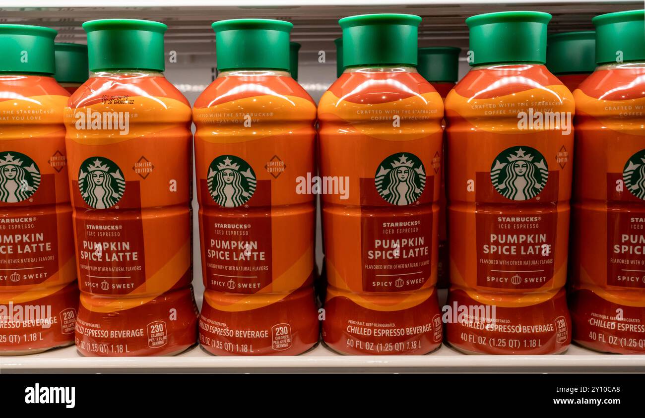 Starbucks pumpkin spice flavored latte in a Whole Foods Market ...