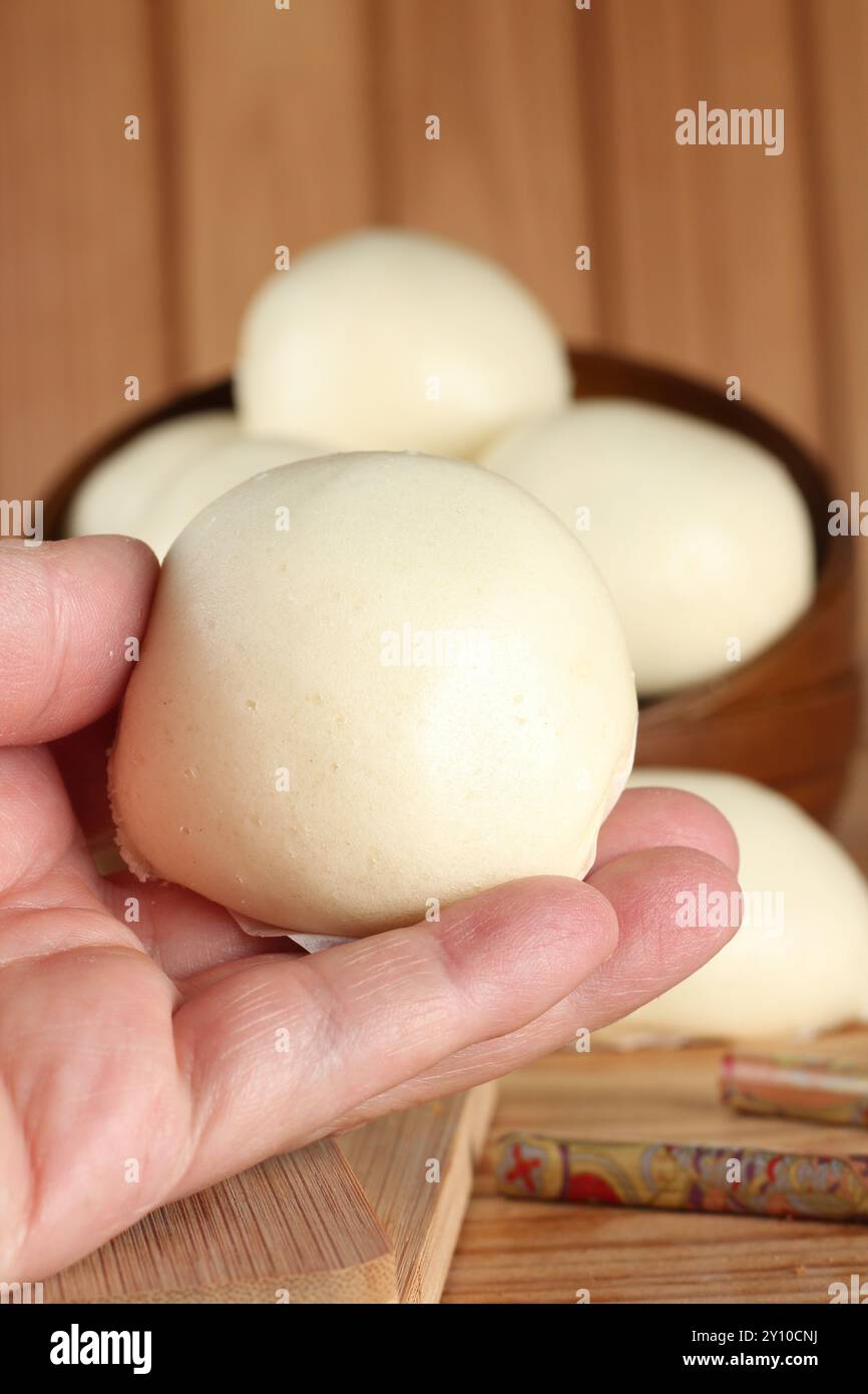 Japanese sweets filled with sweet azuki beans steamed Stock Photo - Alamy