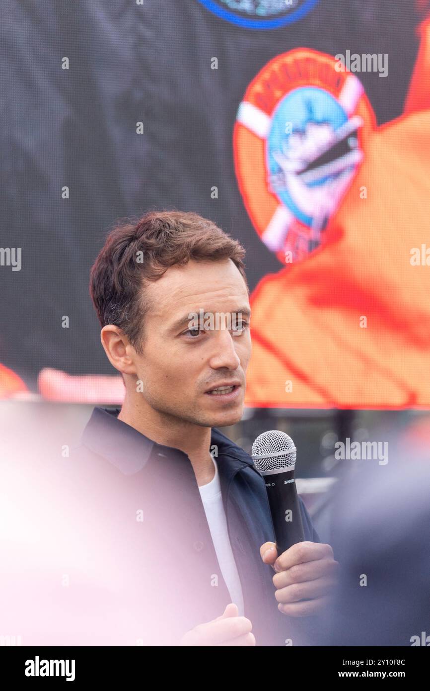 Paris, France. 04th Sep, 2024. French journalist Hugo Clement during a ...