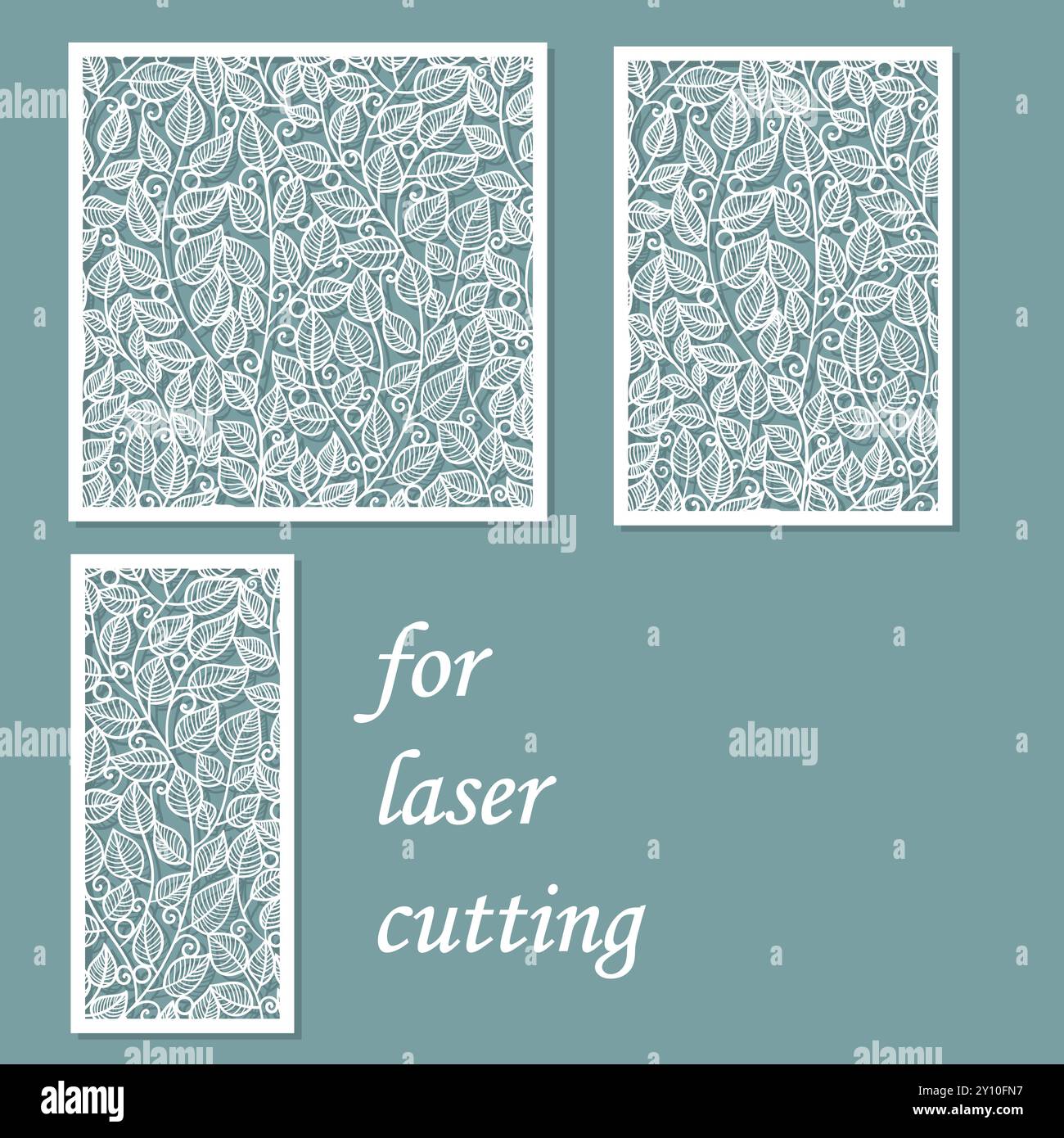 Panels with decorative leaves. Template for laser cutting from paper ...