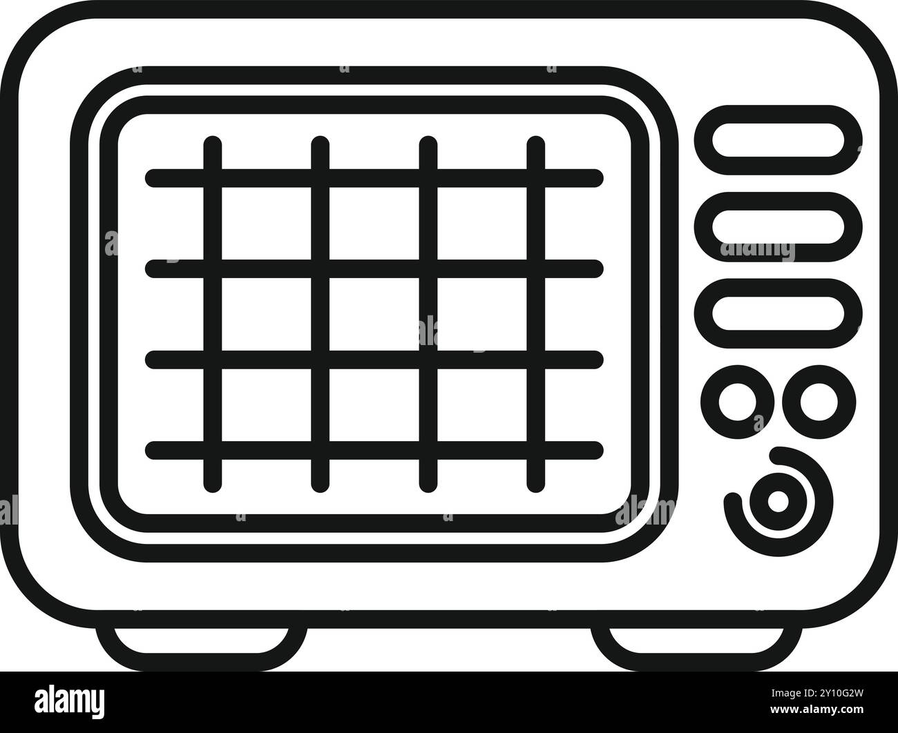 Outline icon of a vintage radio receiver standing on legs with an empty ...