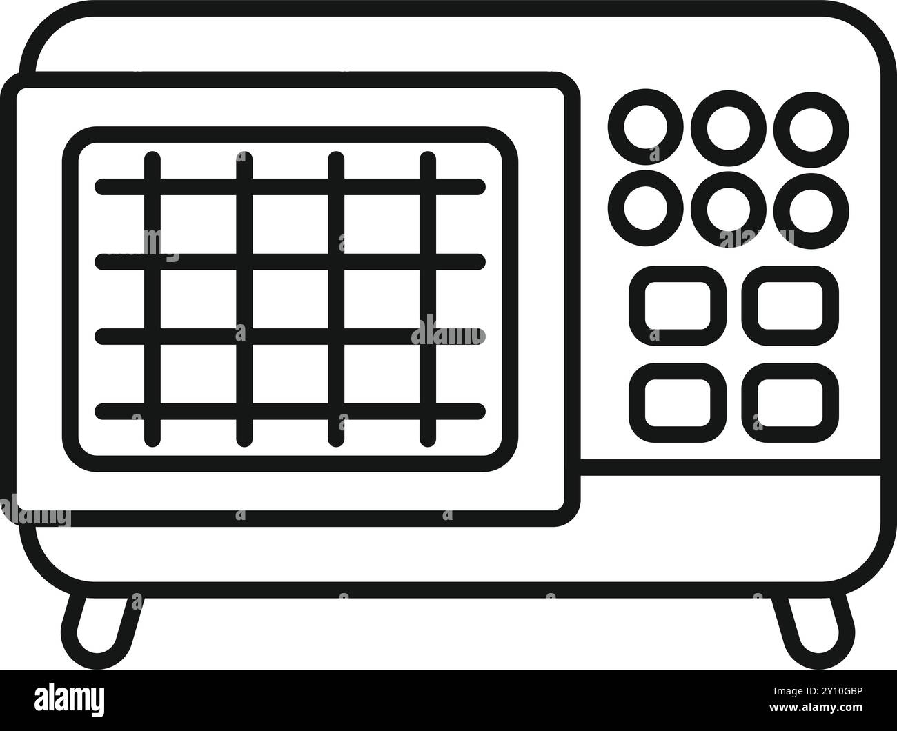 Vintage radio with a grid like speaker and a series of round and square ...