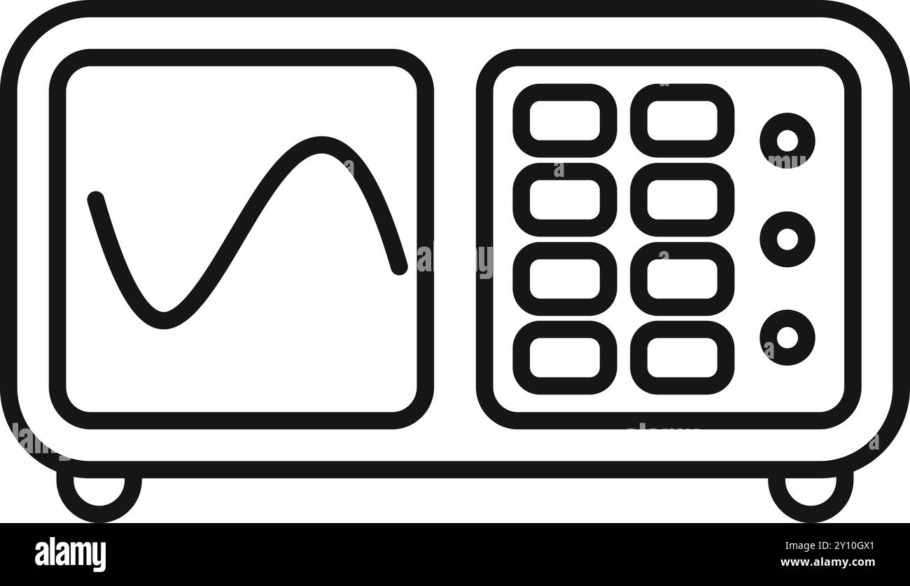 Line Drawing Icon Of An Electronic Device Displaying A Sinusoidal Waveform On Its Screen