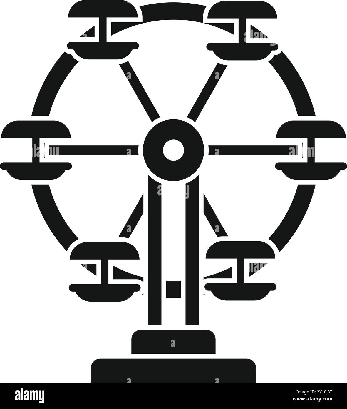 Simple icon of a ferris wheel spinning in an amusement park Stock ...