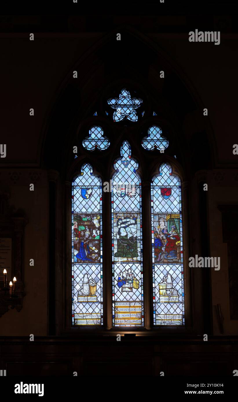 Medieval stained glass window in the christian chapel at Balliol ...