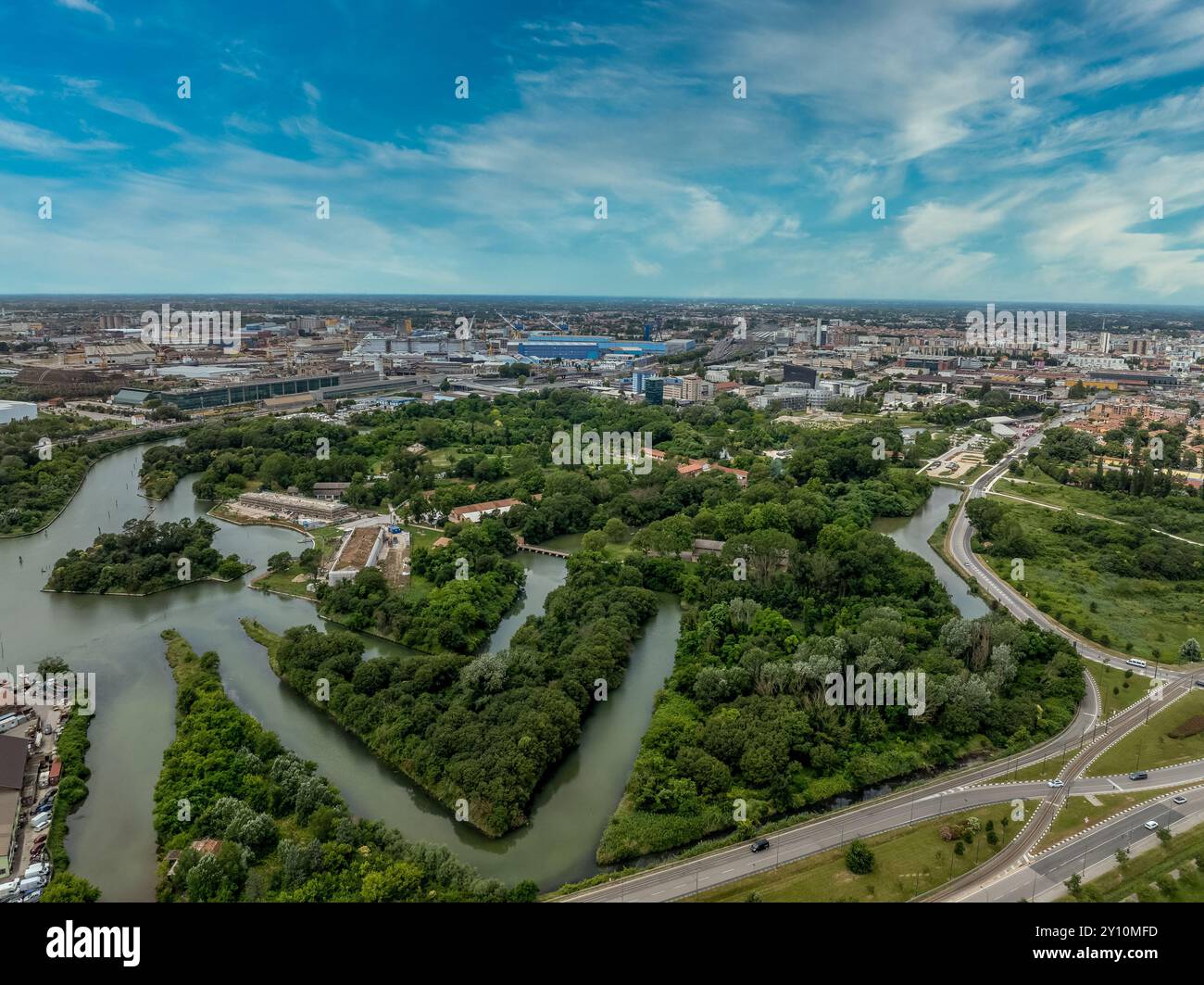Aerial view of Forte Marghera in Mestre Italy former Austrian ...
