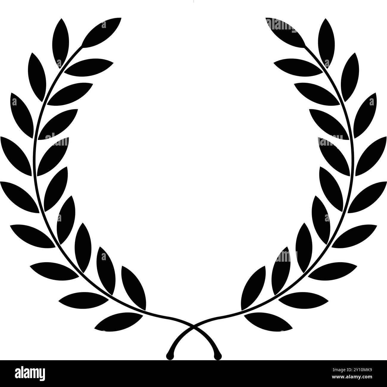 Blacken Laurel Leaves Round, Black rank, Black circular laurel foliate ...