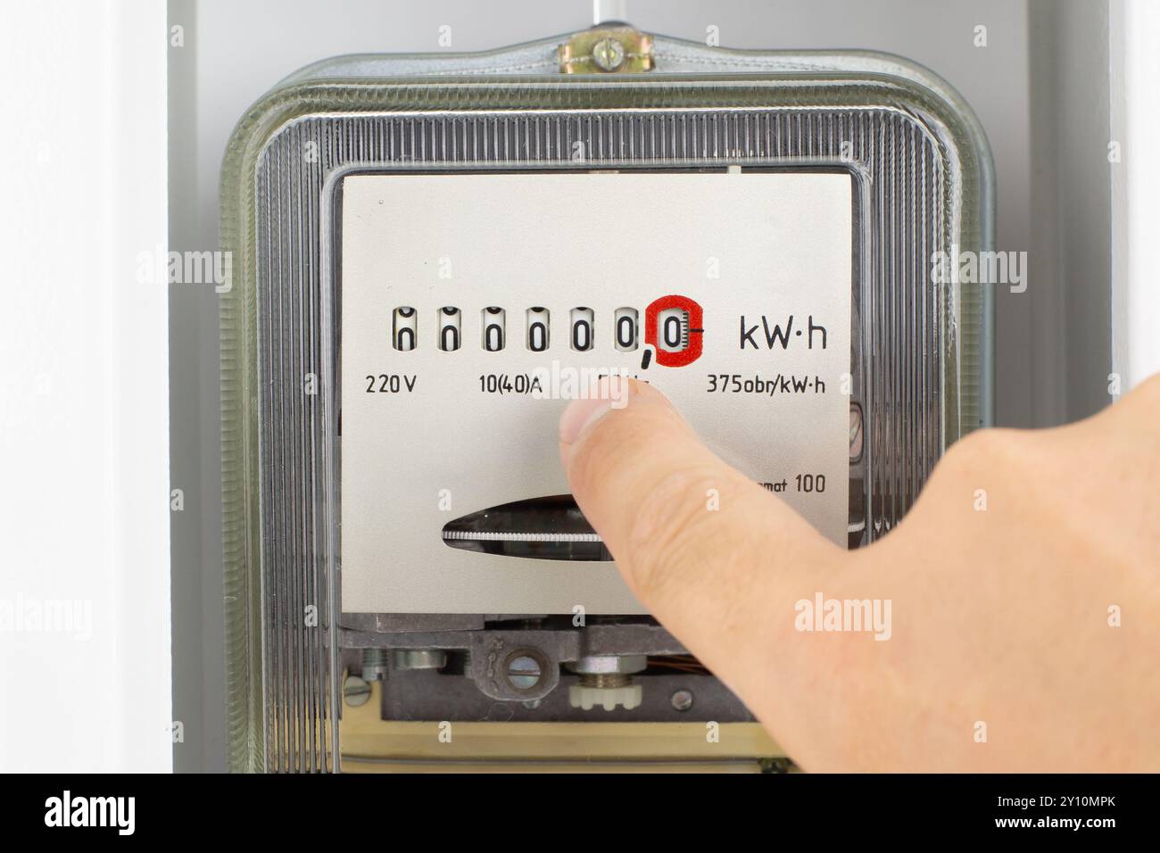 Hand Adjusting Analog Electricity Meter Stock Photo - Alamy