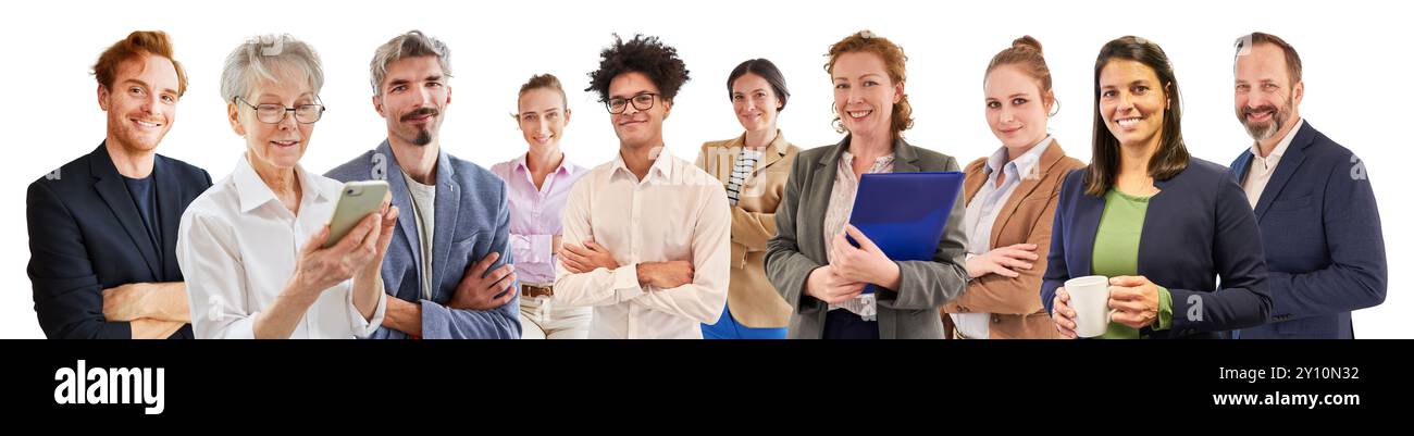 Many business people of different generations at work as an office ...