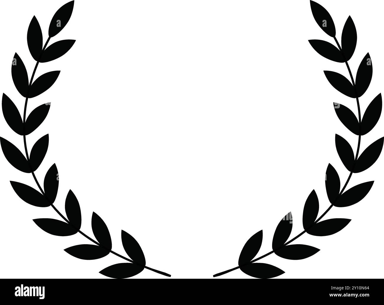 Blacken Laurel Leaves Round, Black rank, Black circular laurel foliate ...