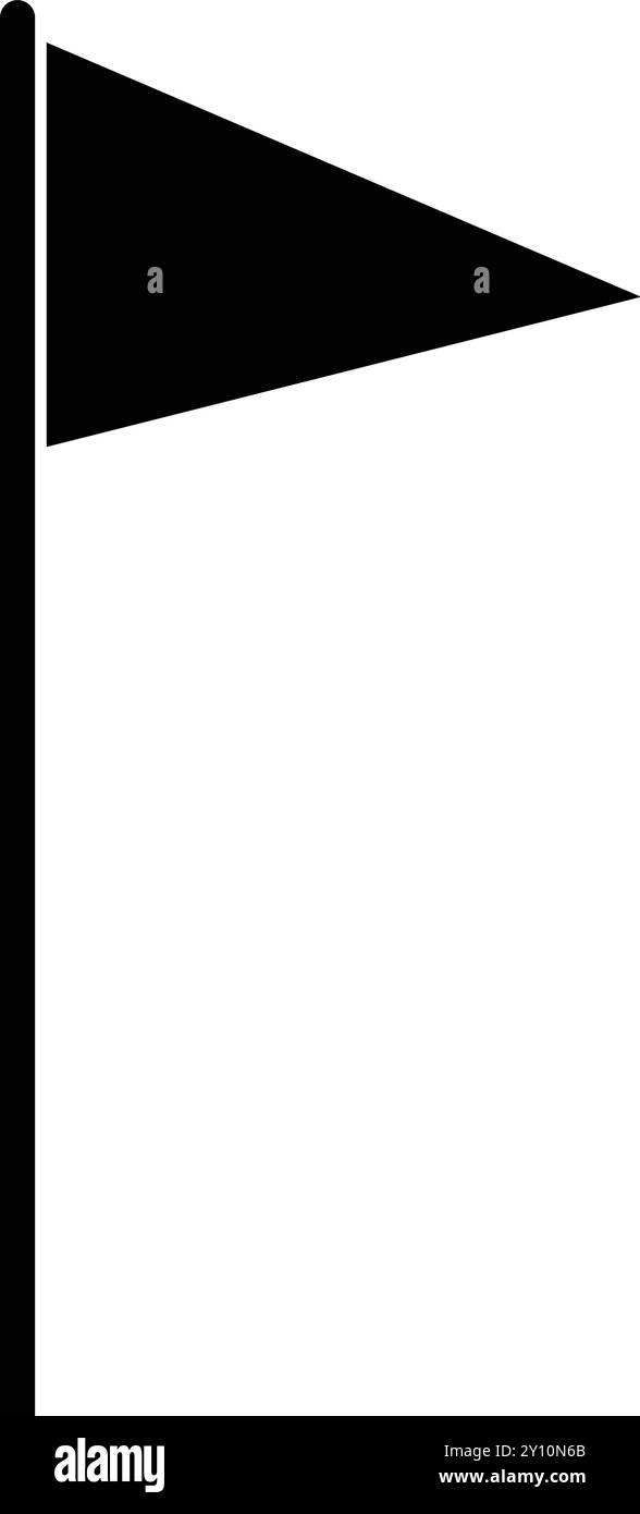 Triangle Flag waving sign, Triangle Black flags icon, sports ...