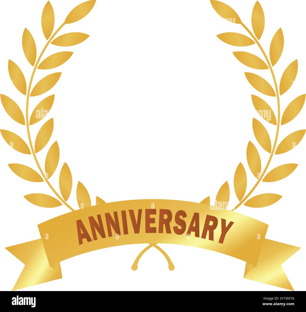 anniversary Golden icon, Gold Leaves, circular laurel foliate, Laurel ...