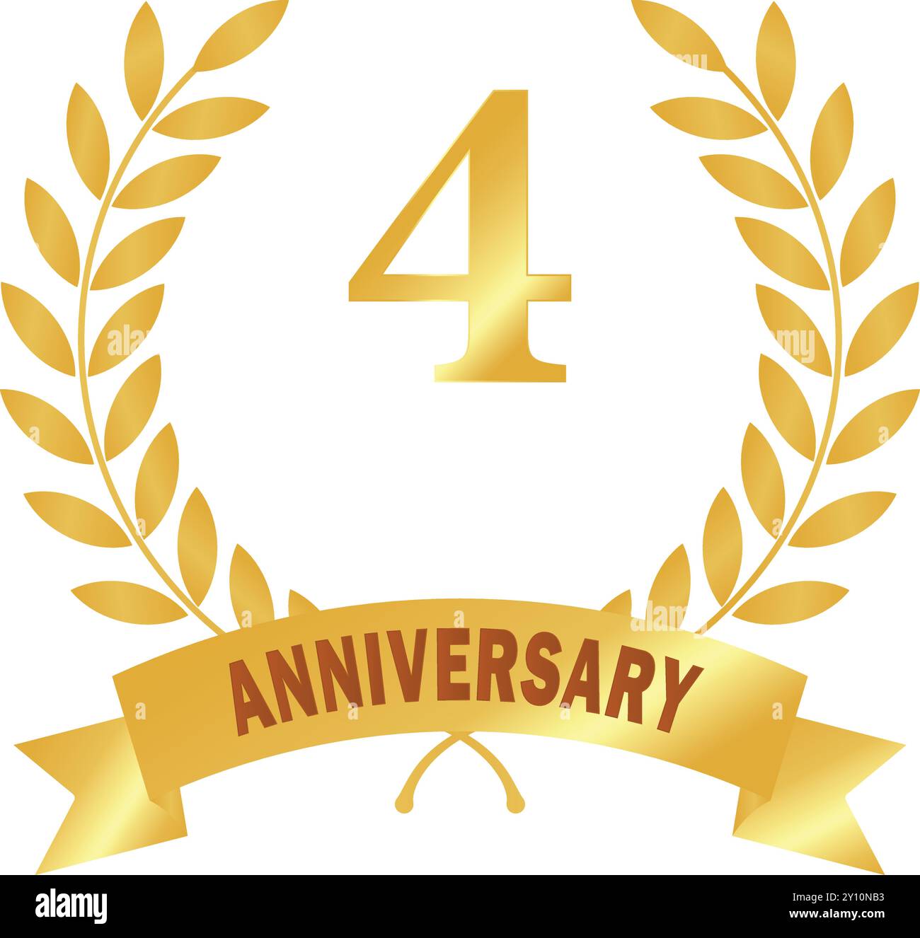 4 years anniversary, Golden Leaves, Golden rank, Golden circular laurel ...