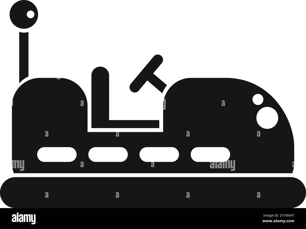 Black simple style icon of electric bumper car for children driving in ...