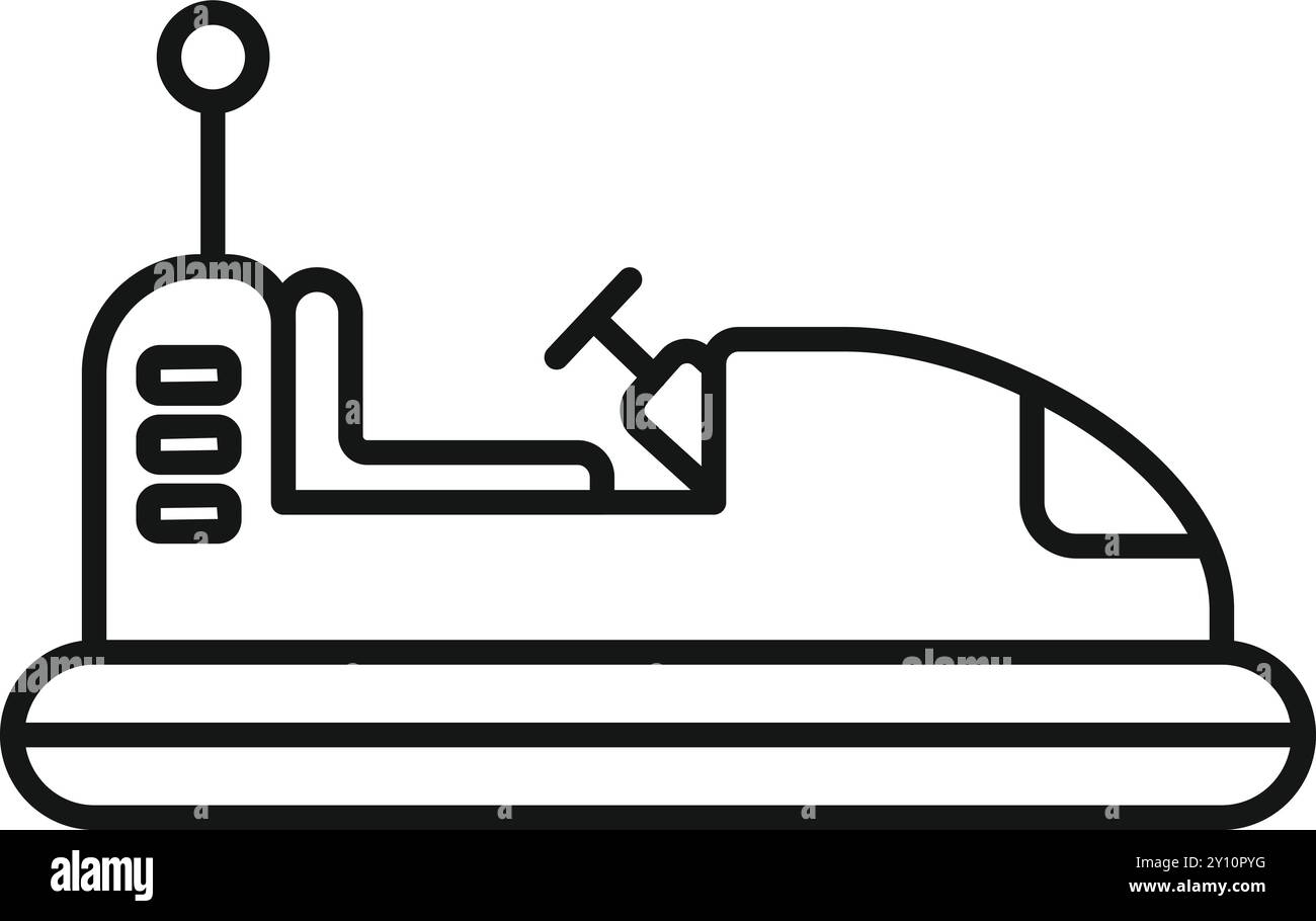 Simple line drawing of a bumper car, bringing joy and laughter to ...