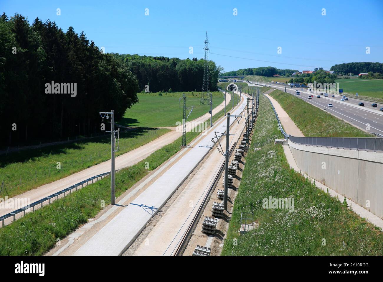 ICE line under construction Stock Photo - Alamy