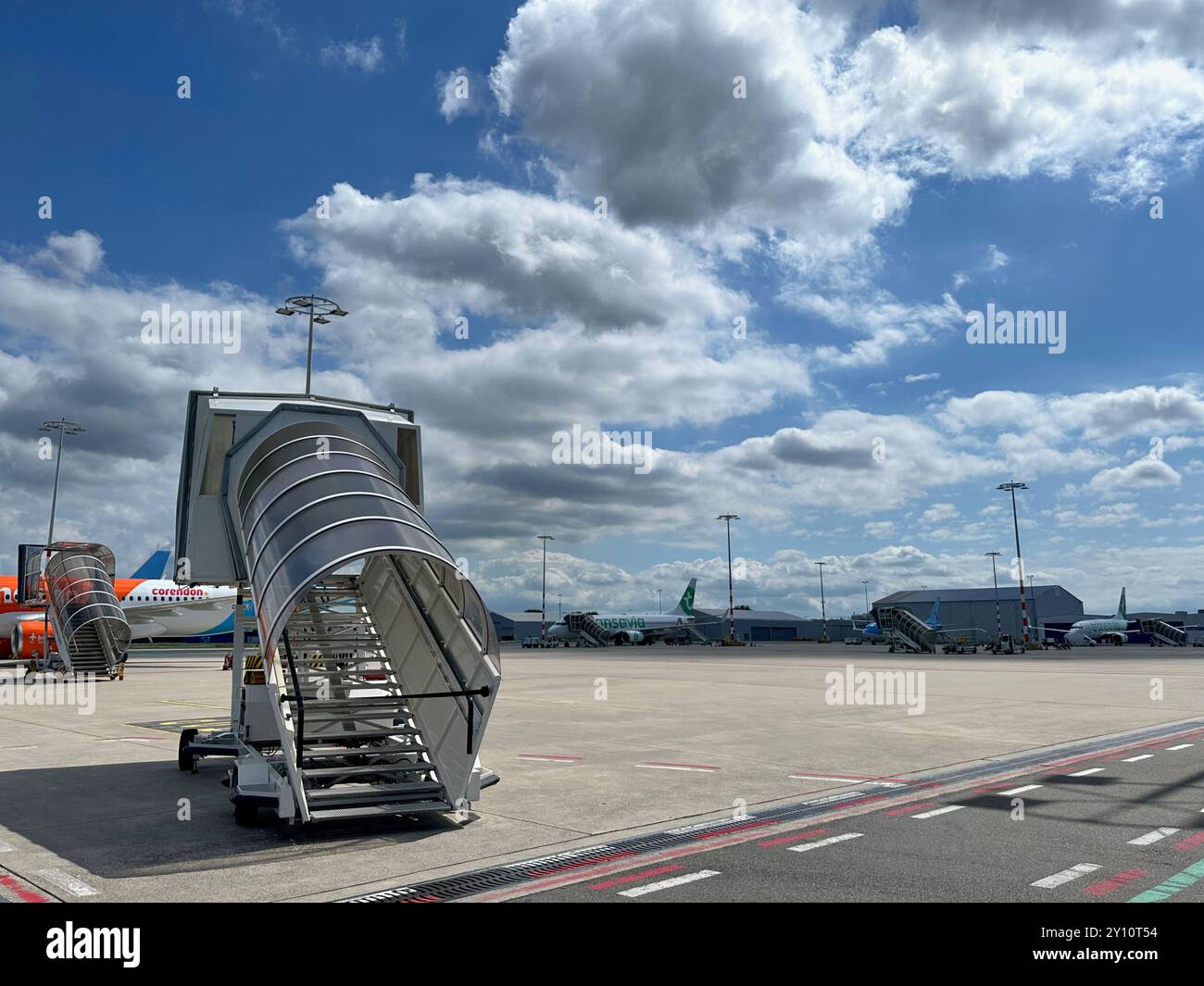 Rotterdam, Netherlands - July 22, 2024: Boarding stairs and modern ...