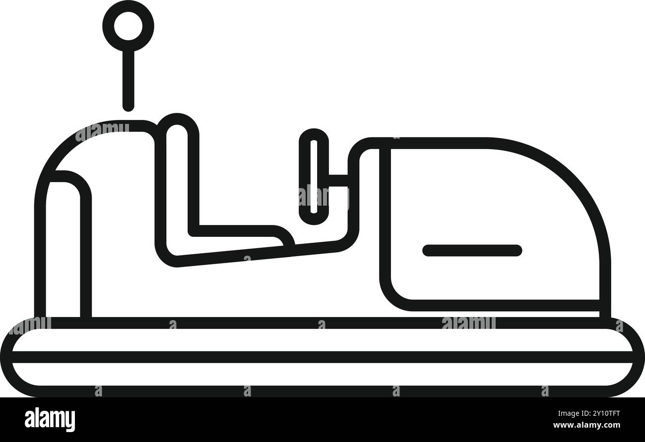 Simple line drawing of a bumper car, evoking the excitement of ...