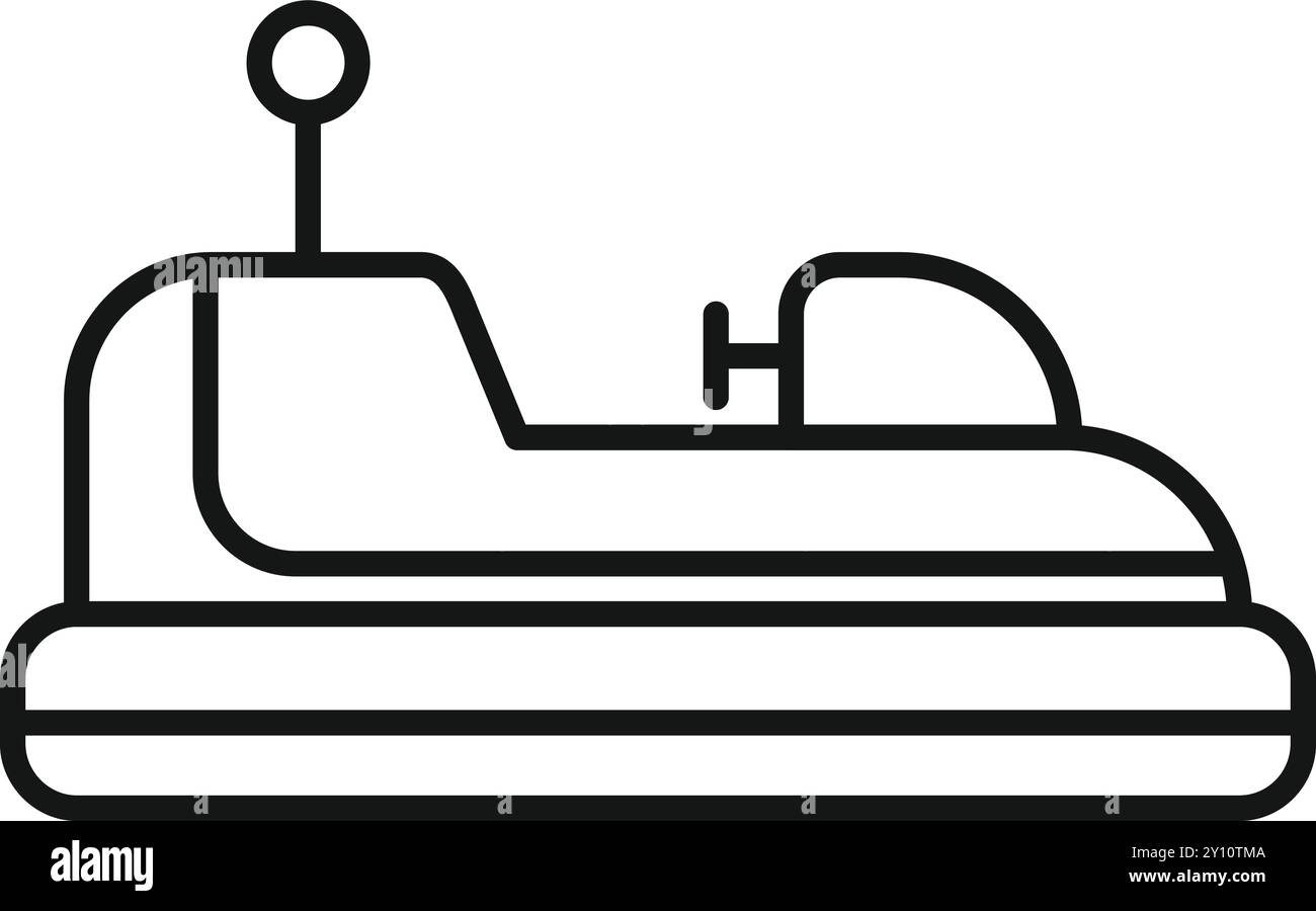 Simple line drawing of a bumper car, bringing to mind the fun and ...