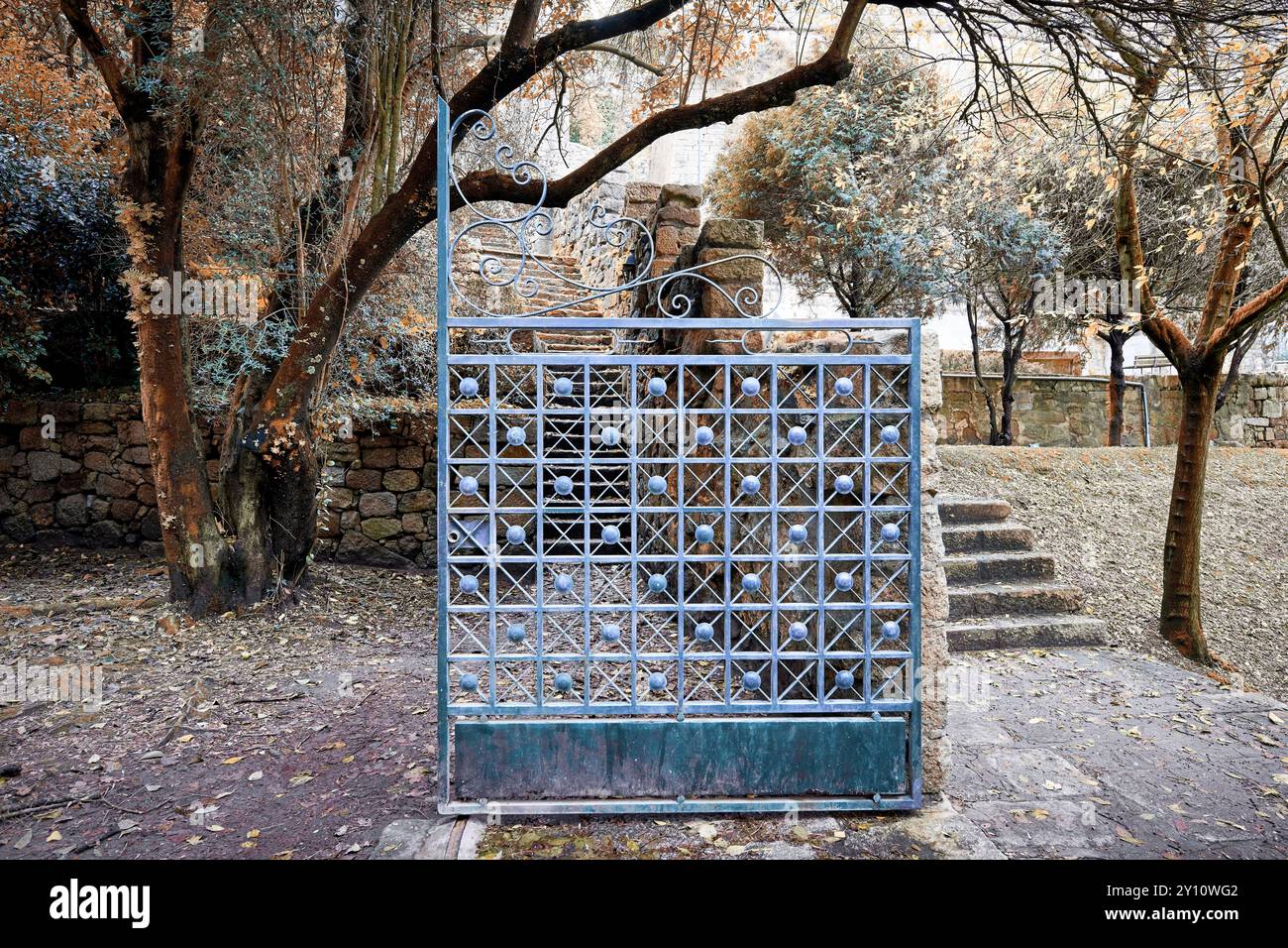 Gate access to Horto das Virtudes, terraced city park and oasis in the ...