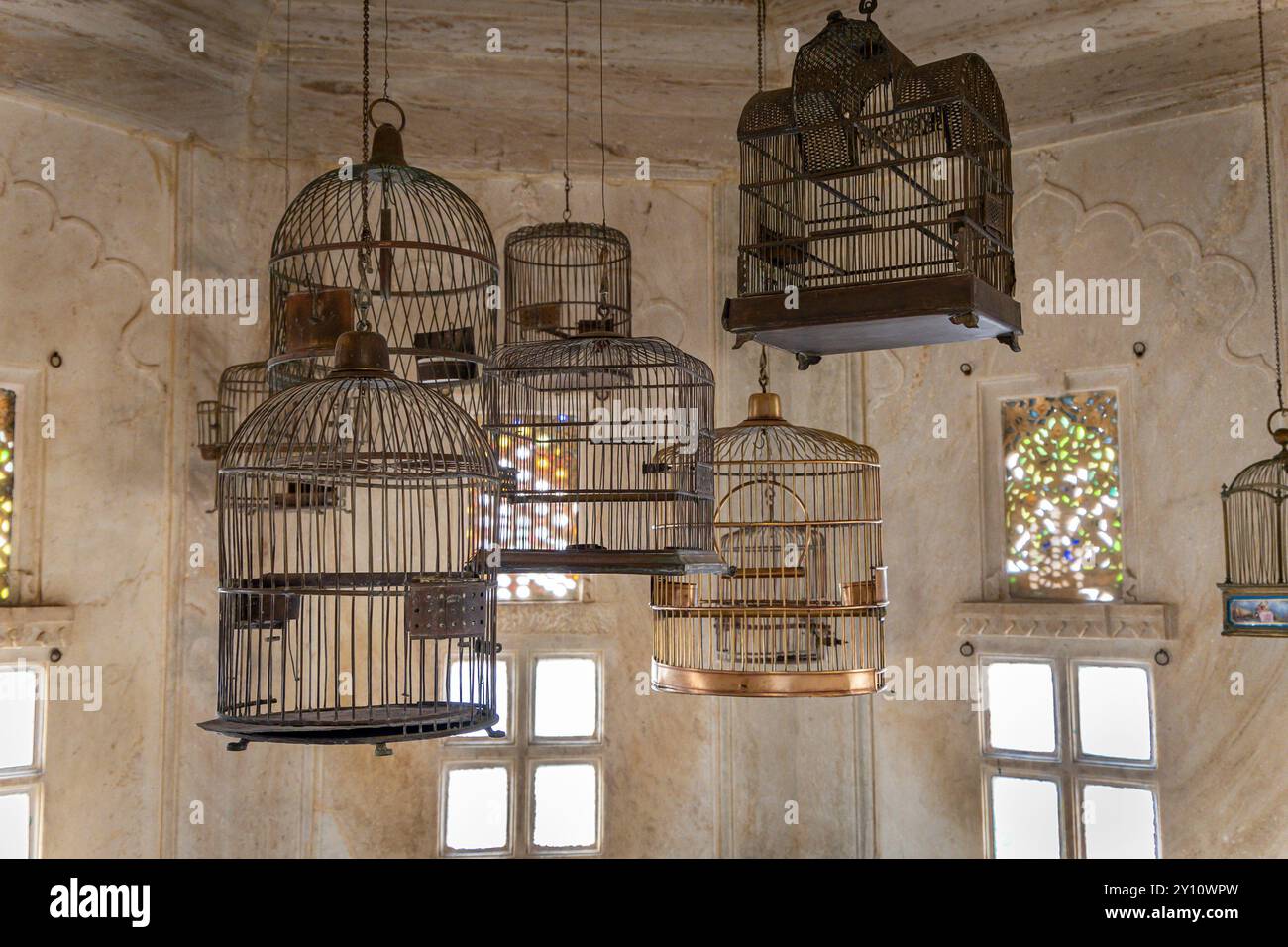 cage for pigeons used for ancient way of postal service at historical ...