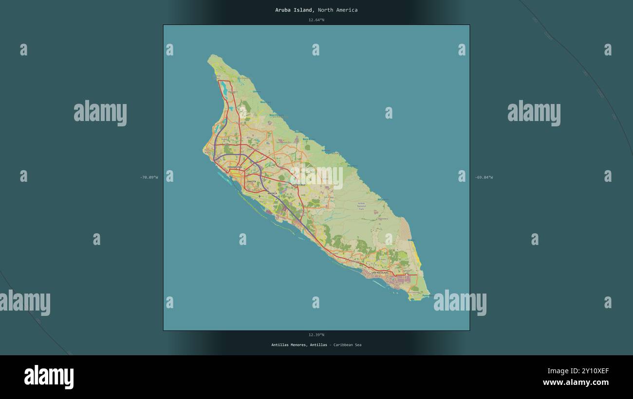 Aruba Island in the Caribbean Sea, belonging to Netherlands, described ...