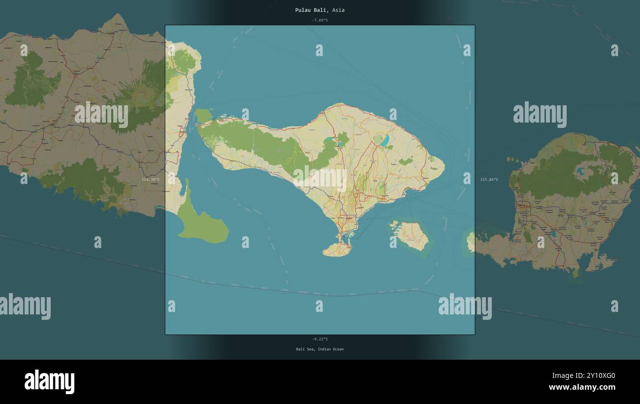 Pulau Bali in the Bali Sea, belonging to Indonesia, described and ...