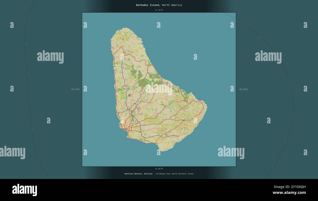 Barbados Island in the Caribbean Sea, belonging to Barbados, described ...
