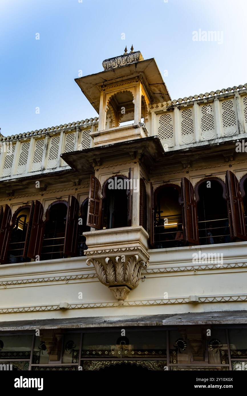 ancient palace artistic exterior window design at morning from ...