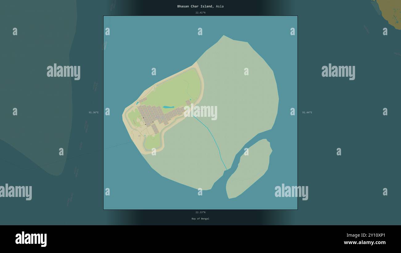 Bhasan Char Island in the Bay of Bengal, belonging to Bangladesh ...