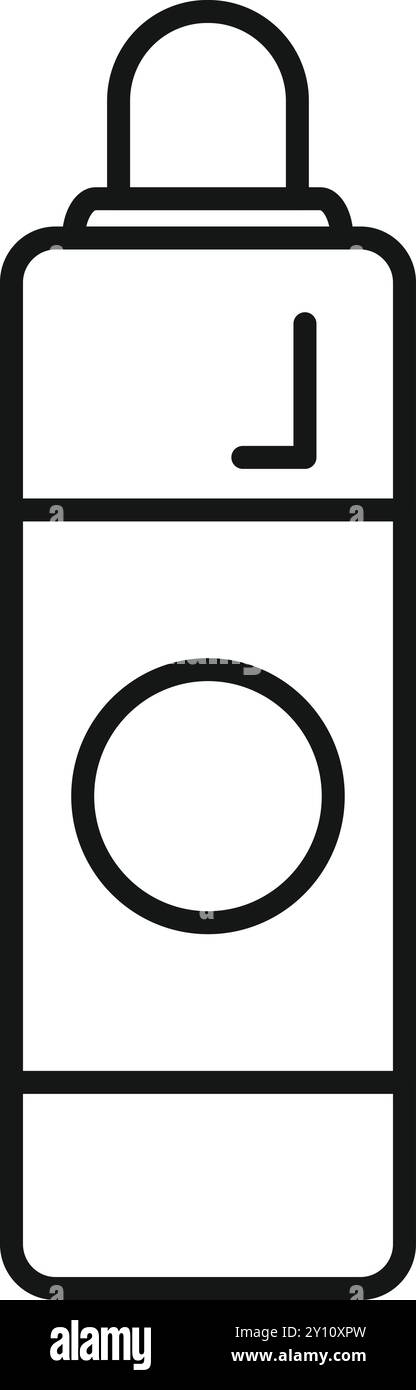 Simple line drawing representing a cosmetic container, ideal for beauty ...