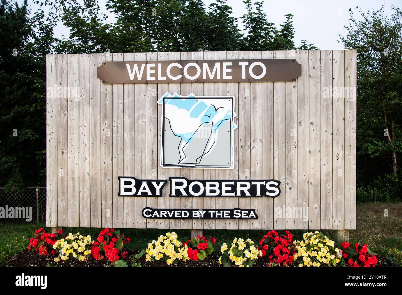 Welcome to Bay Roberts sign on Conception Bay highway in Newfoundland ...