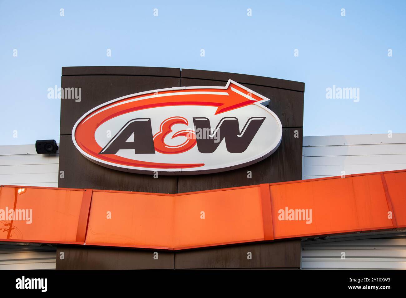 A&W sign on Conception Bay highway in Bay Roberts, Newfoundland ...