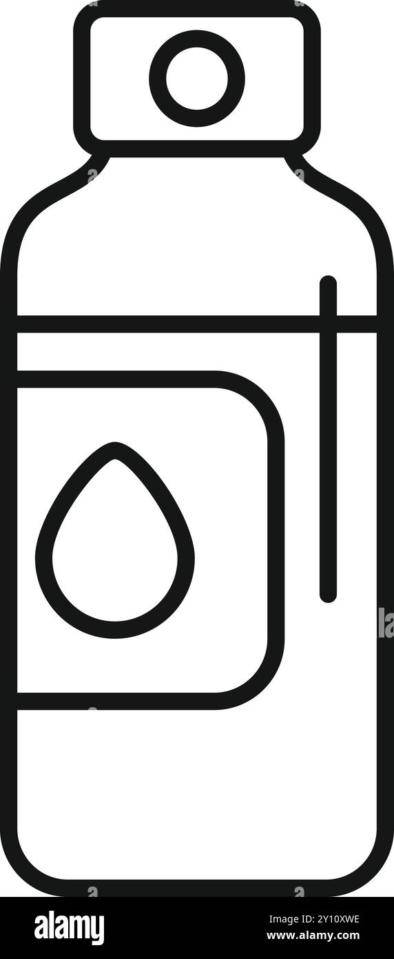 Simple and minimalist line drawing of a bottle representing water ...