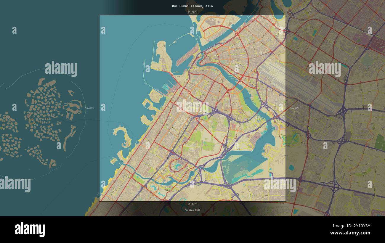 Dubai highlighted map hi-res stock photography and images - Alamy