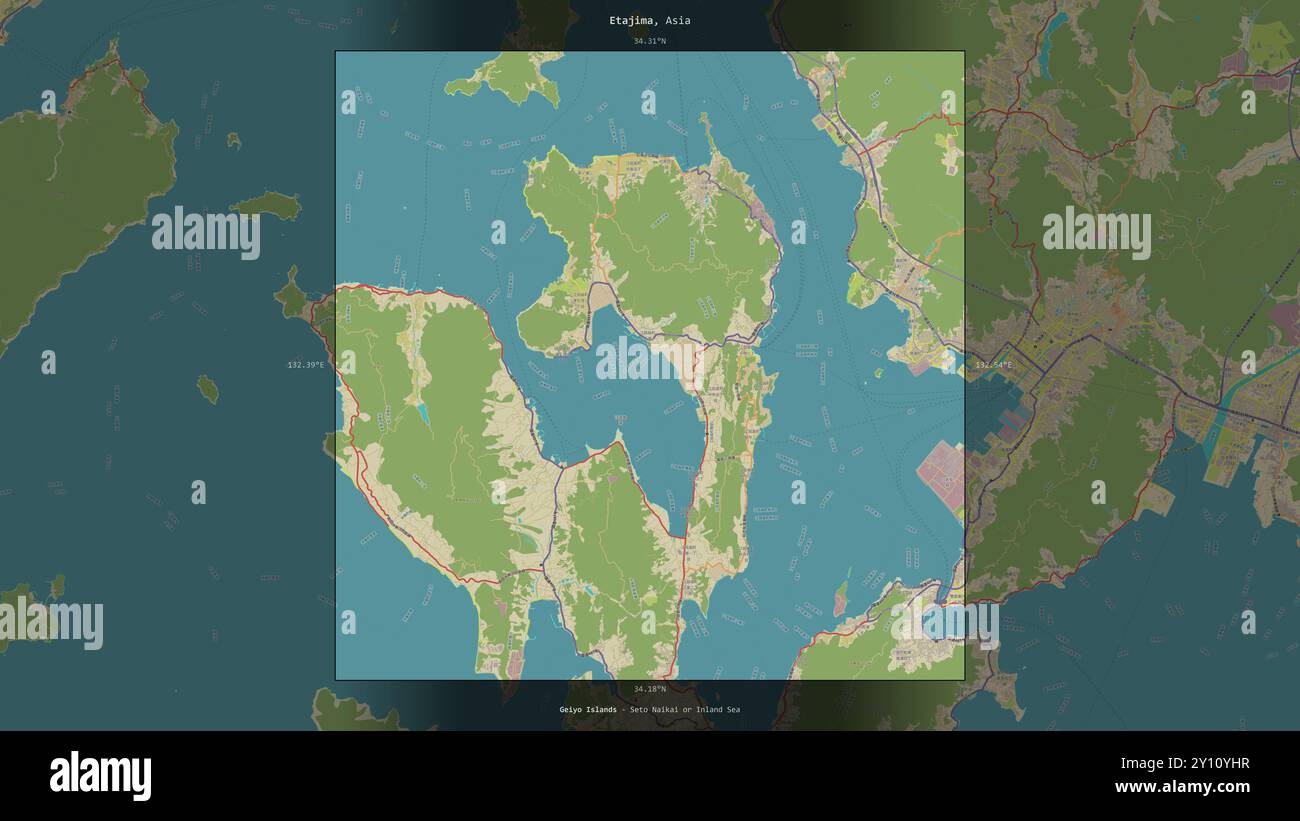 Etajima in the Seto Naikai or Inland Sea, belonging to Japan, described and highlighted on a ...