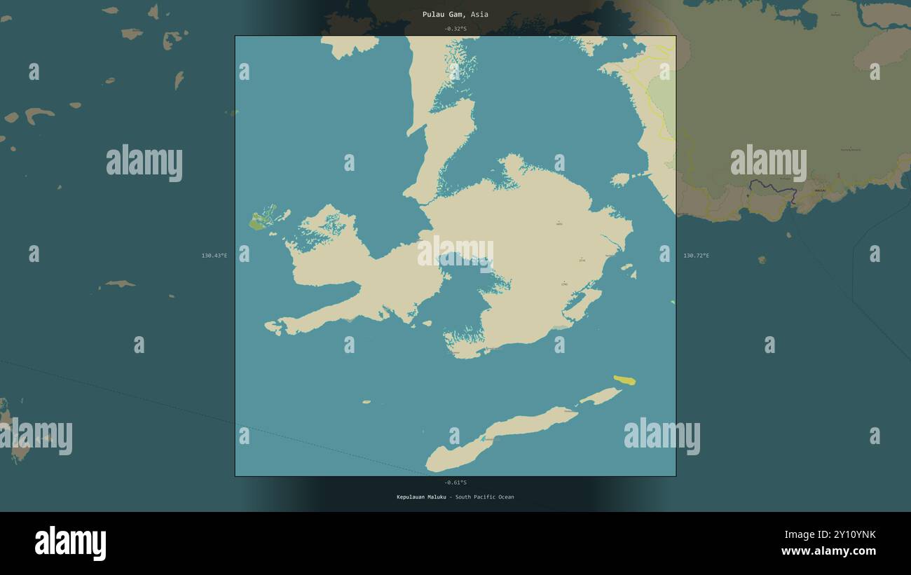 Pulau Gam in the South Pacific Ocean, belonging to Indonesia, described ...