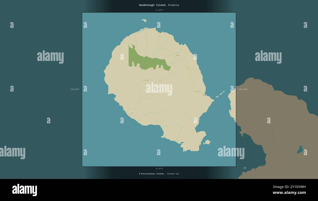 Goodenough Island in the Solomon Sea, belonging to Papua New Guinea ...