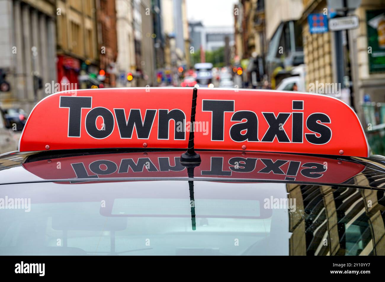 Town Taxi sign, Scotland, UK, Europe Stock Photo - Alamy