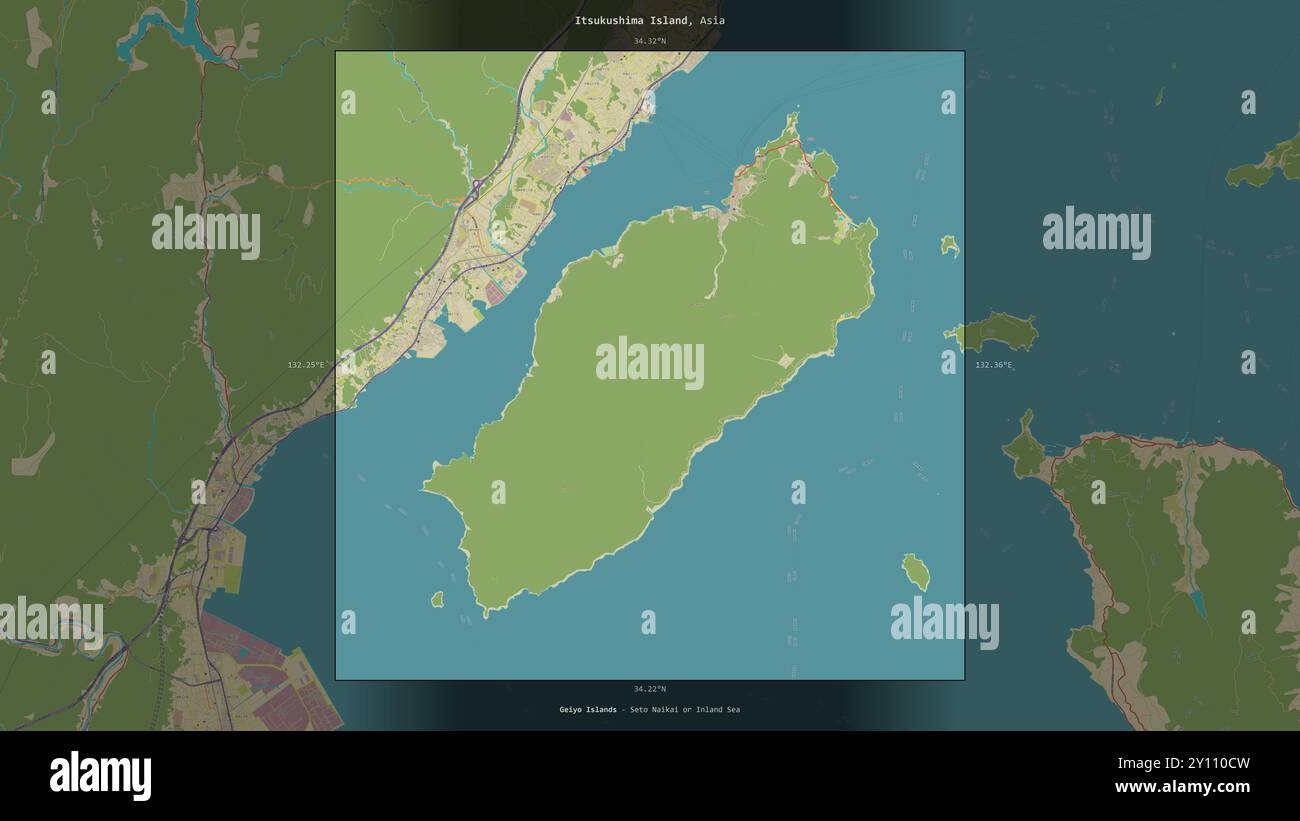 Itsukushima Island in the Seto Naikai or Inland Sea, belonging to Japan ...