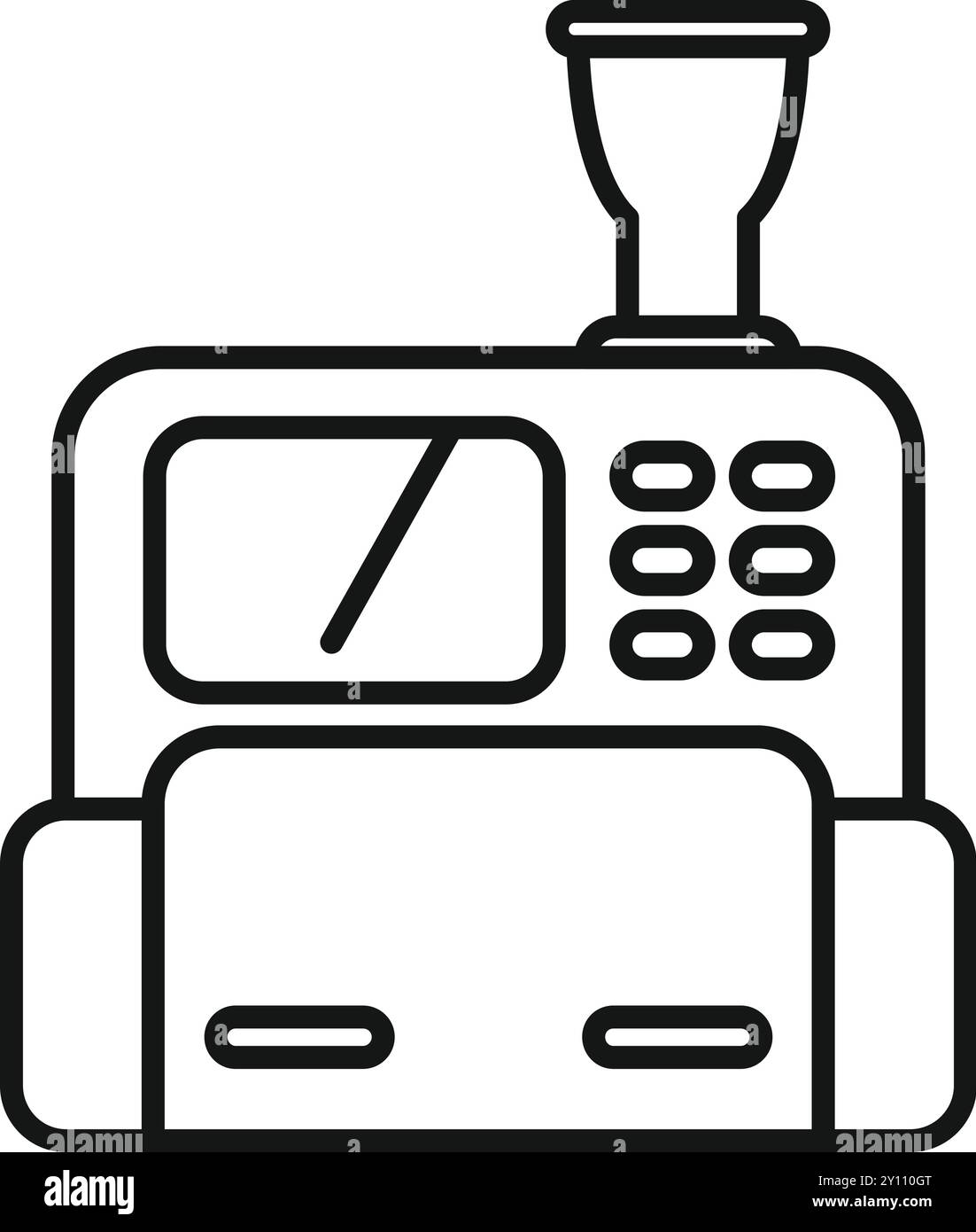 Simple electronic cash register with digital display screen for ...