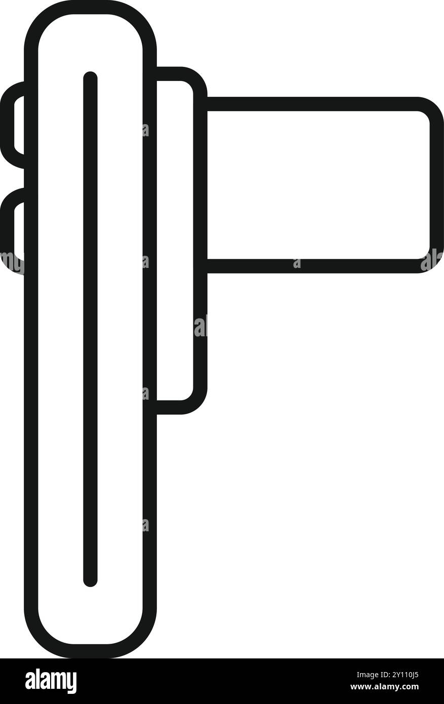 Simple black and white vector illustration of a bike handlebar grip ...